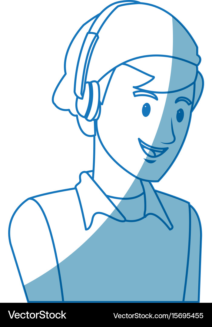 Portrait young guy student person Royalty Free Vector Image