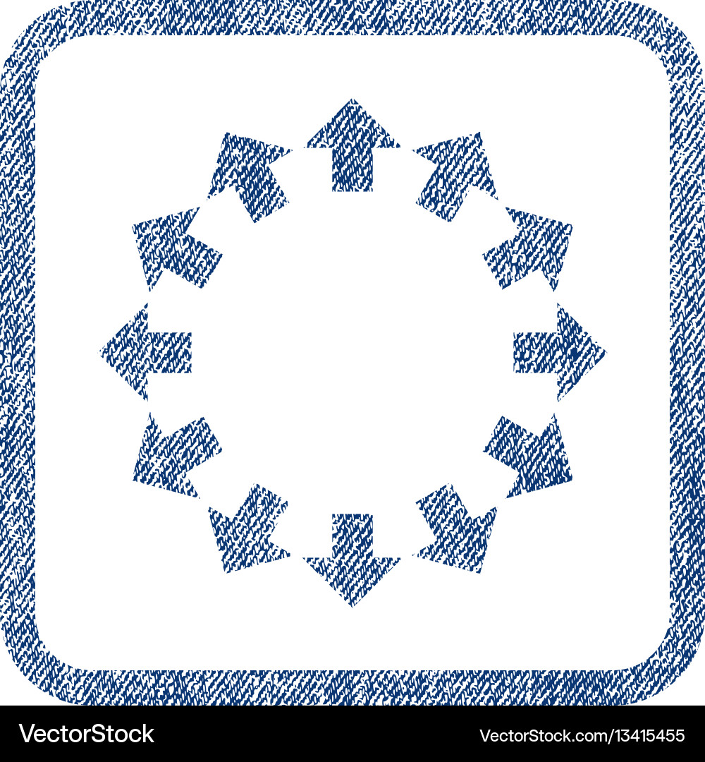 Radial arrows fabric textured icon Royalty Free Vector Image