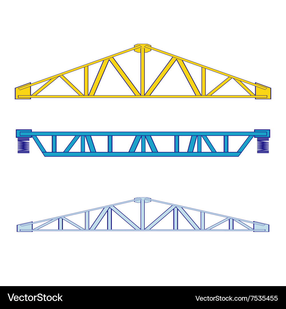 Steel Truss Structure Icon Set Royalty Free Vector Image