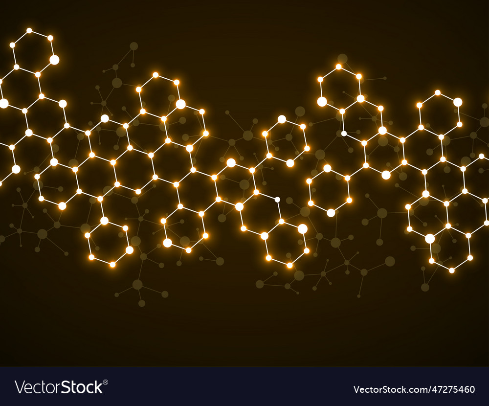 Abstract hexagonal molecules molecular structure Vector Image