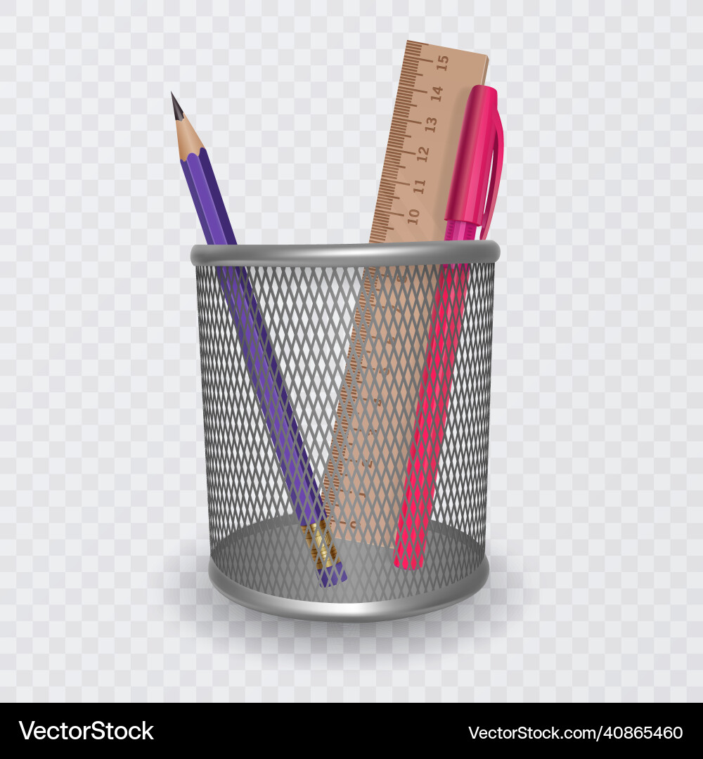 Back to school pencil case filled Royalty Free Vector Image