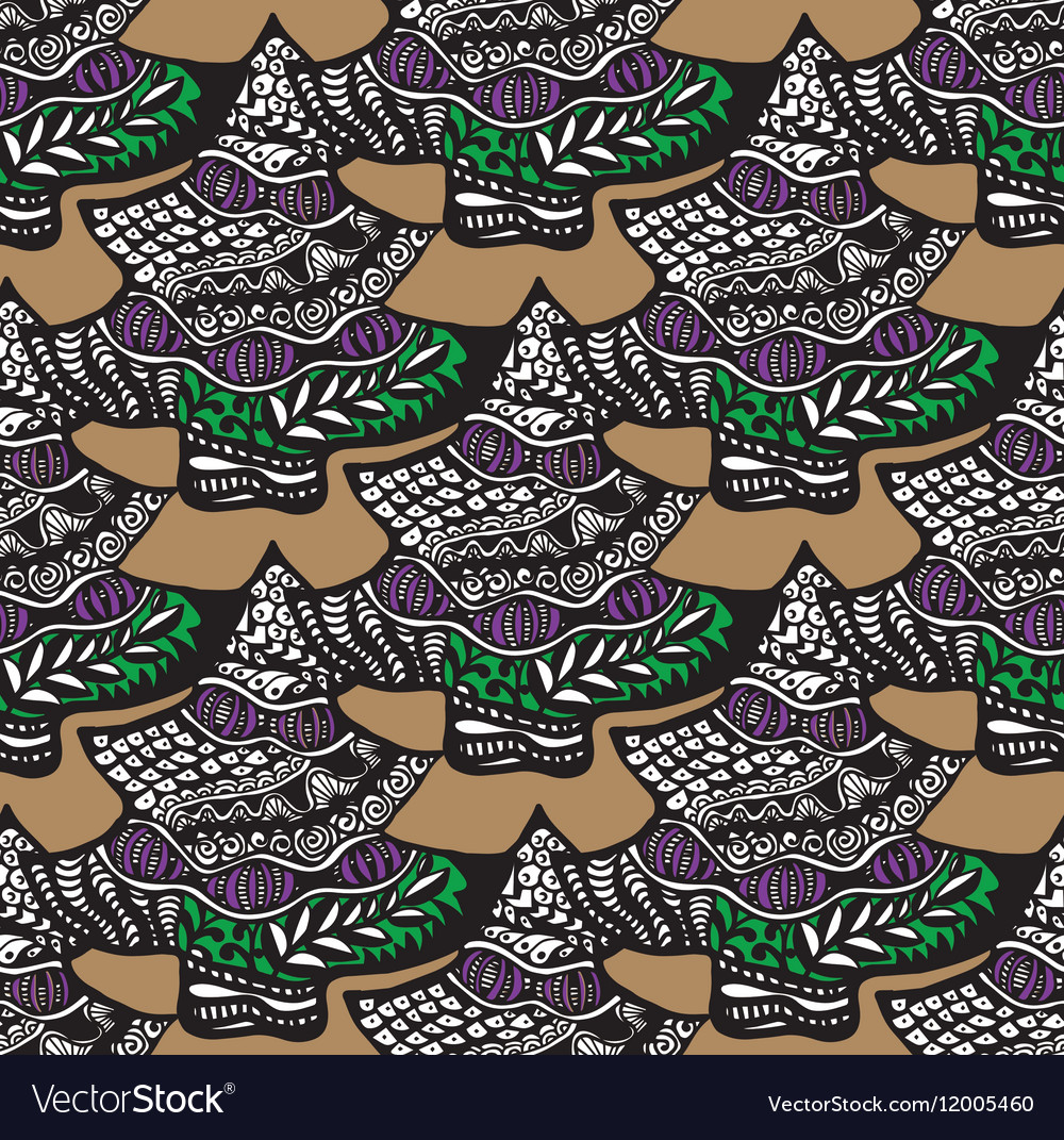 Christmas tree pattern design Royalty Free Vector Image