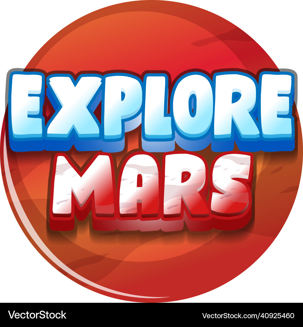 Explore mars word logo design Royalty Free Vector Image
