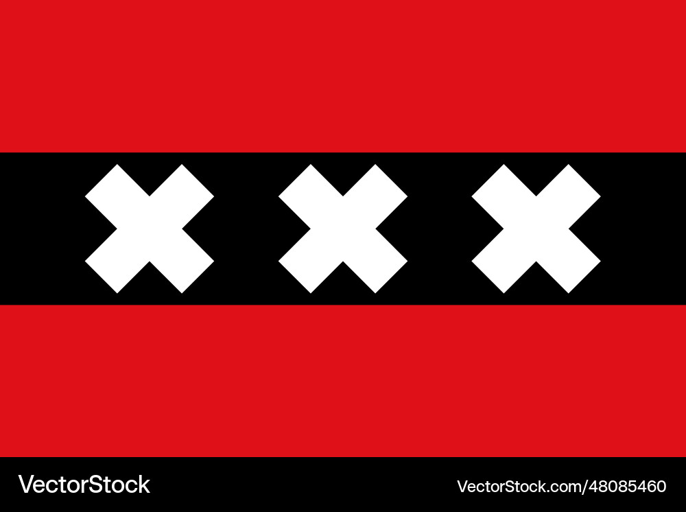 Flag of amsterdam Royalty Free Vector Image - VectorStock
