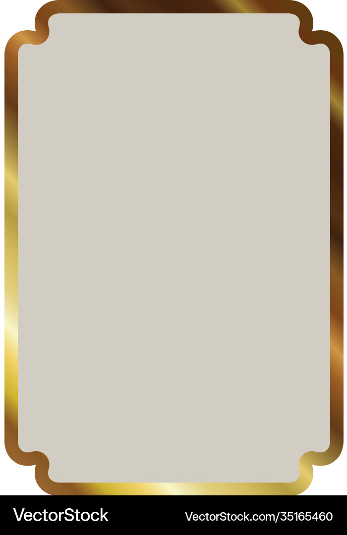 Frame gold color in a white background Royalty Free Vector