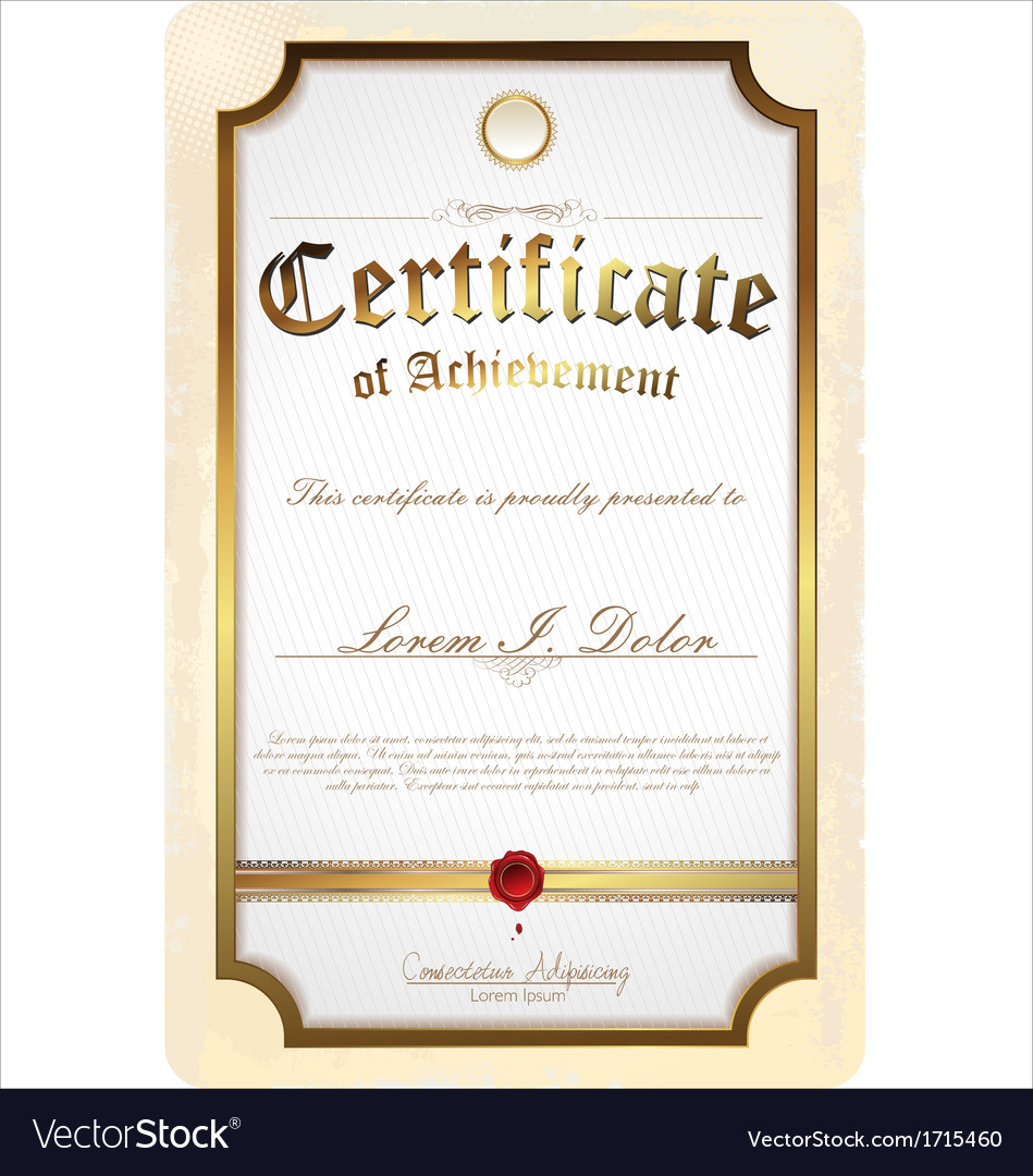 Gold detailed certificate Royalty Free Vector Image