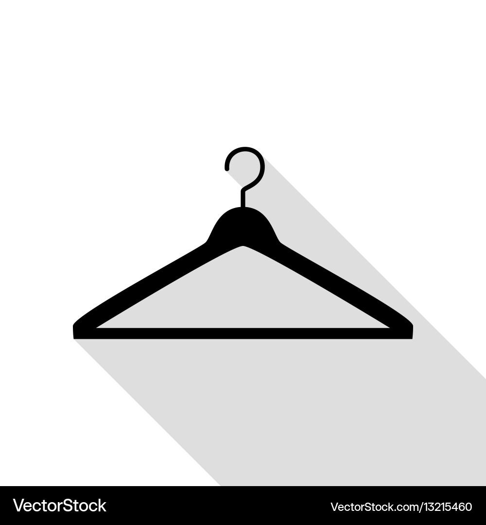 Hanger sign black icon with flat Royalty Free Vector Image