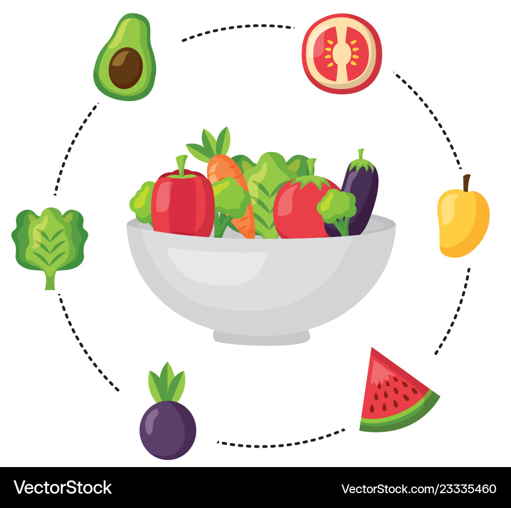 Healthy food fresh Royalty Free Vector Image - VectorStock