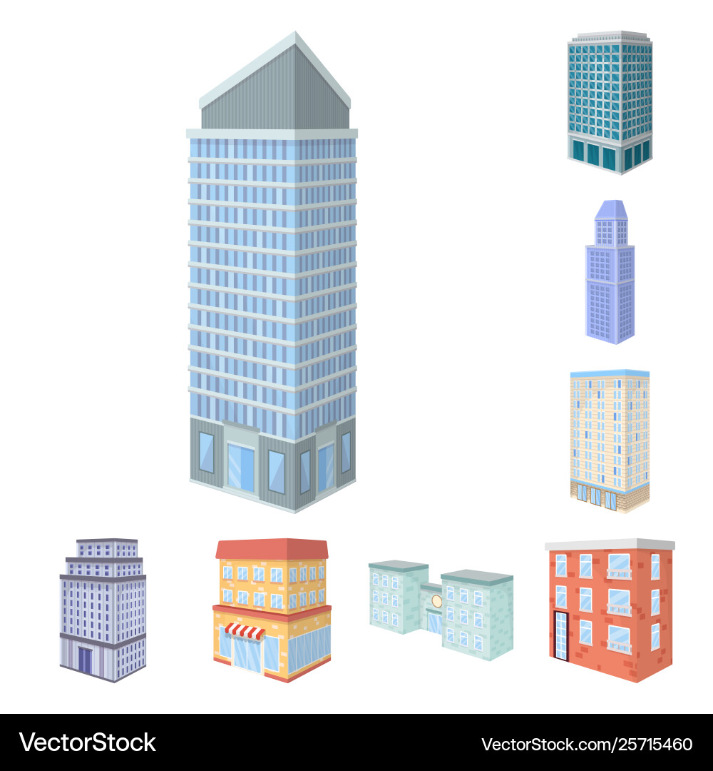 Isolated object city and build logo set Royalty Free Vector