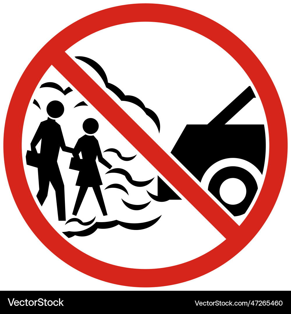 No idling turn off engine prohibition sign Vector Image