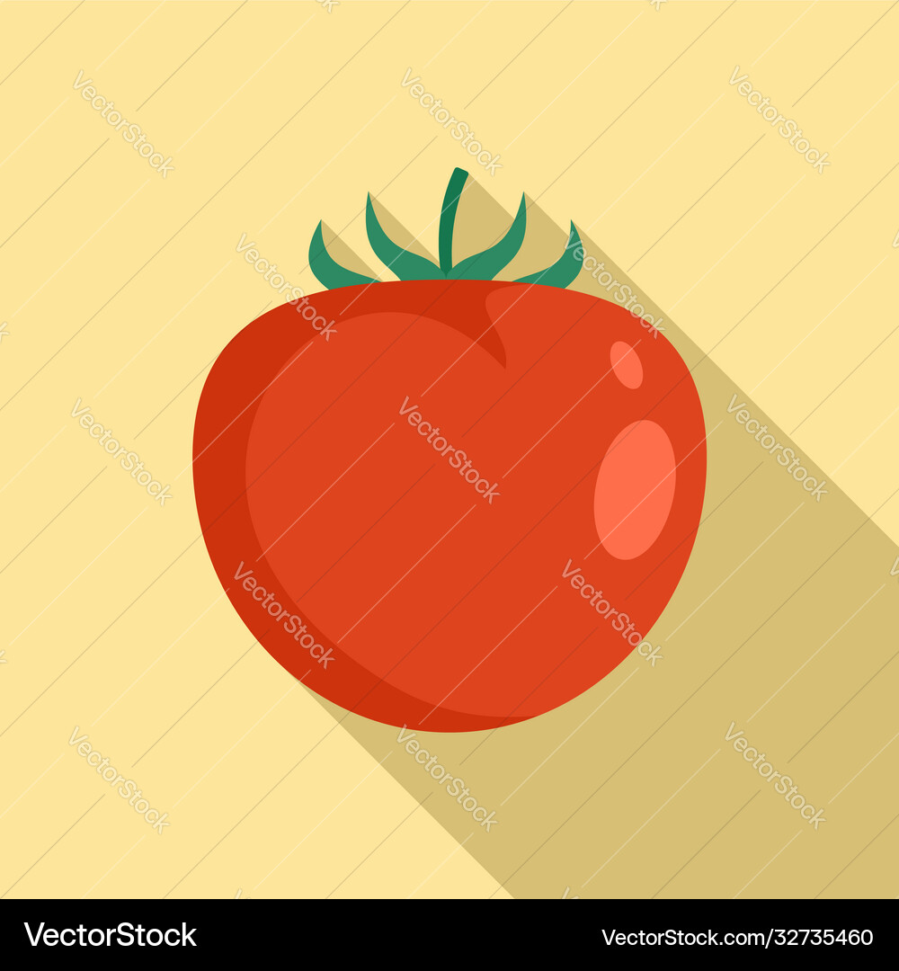 Organic red tomato icon flat style Royalty Free Vector Image