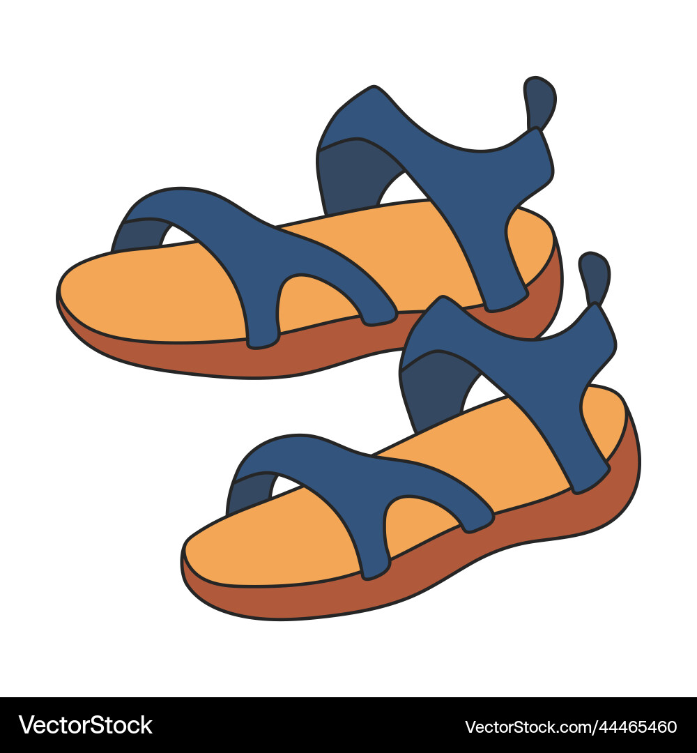 Sandal color icon flipflop Royalty Free Vector Image