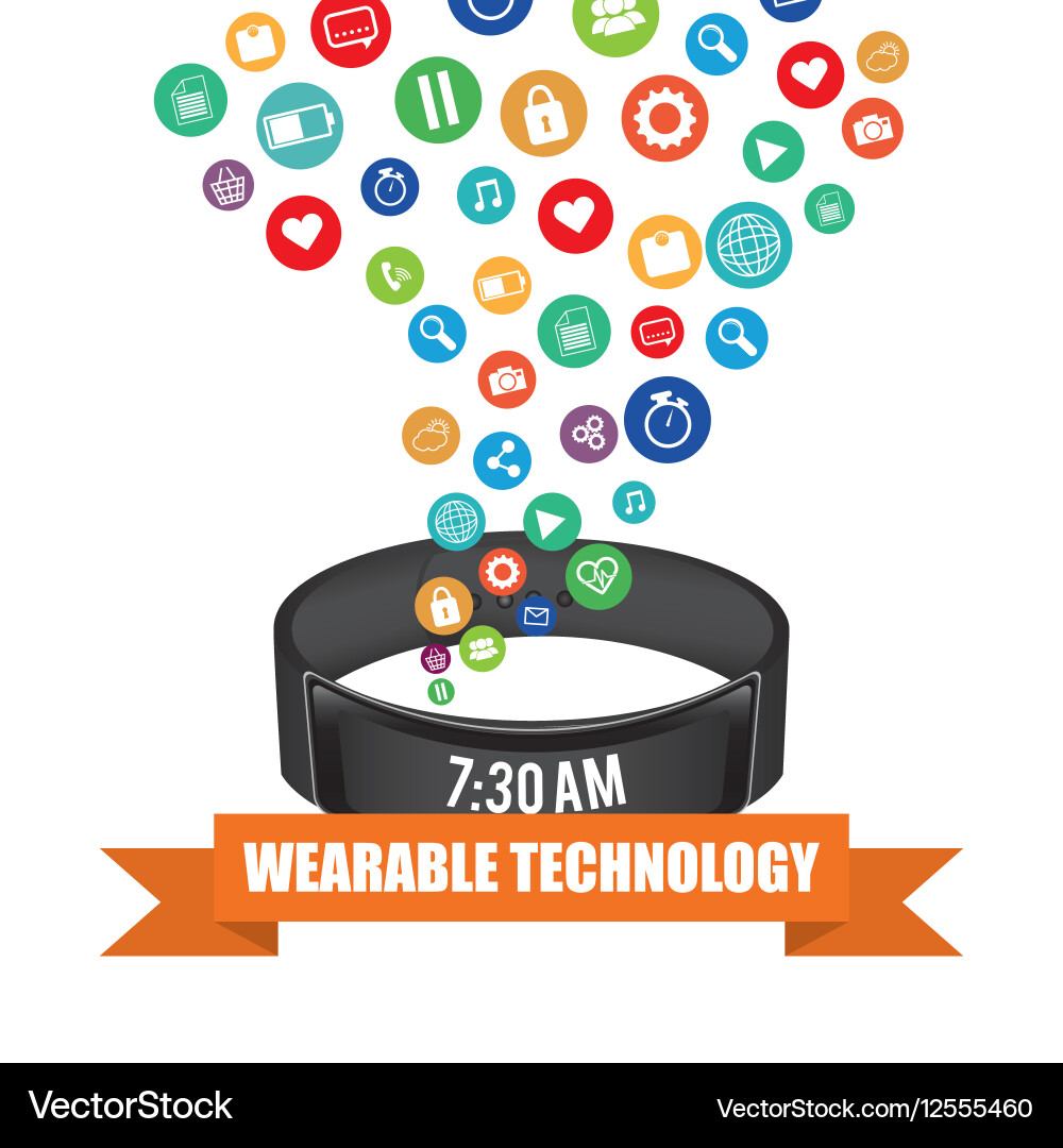 Smart wristband tracker fitness activity Vector Image