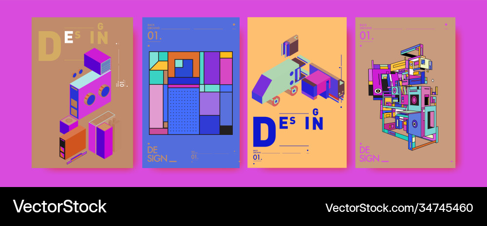 Trendy abstract colorful geometric collage Vector Image