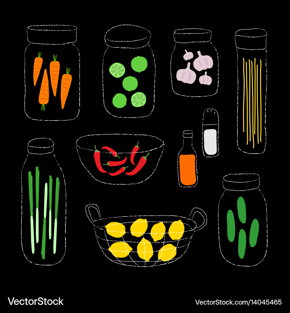 A set of organic ingredients Royalty Free Vector Image