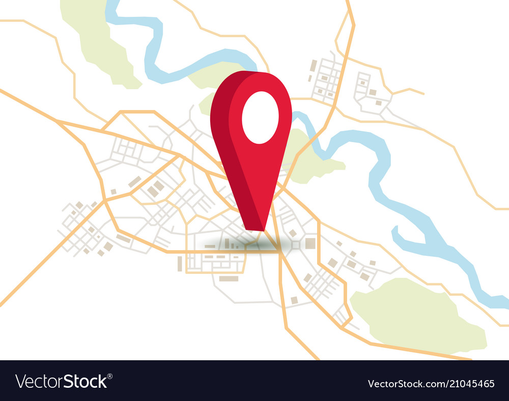 City map with pointer Royalty Free Vector Image