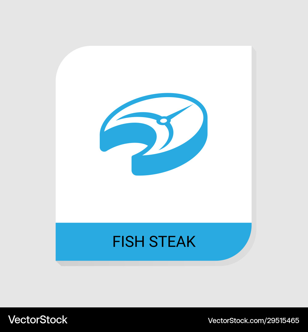 Editable filled fish steak icon from seafood icons