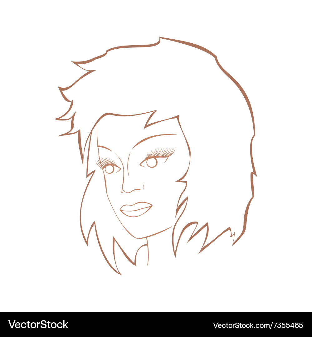 Face of a cute gir Royalty Free Vector Image - VectorStock