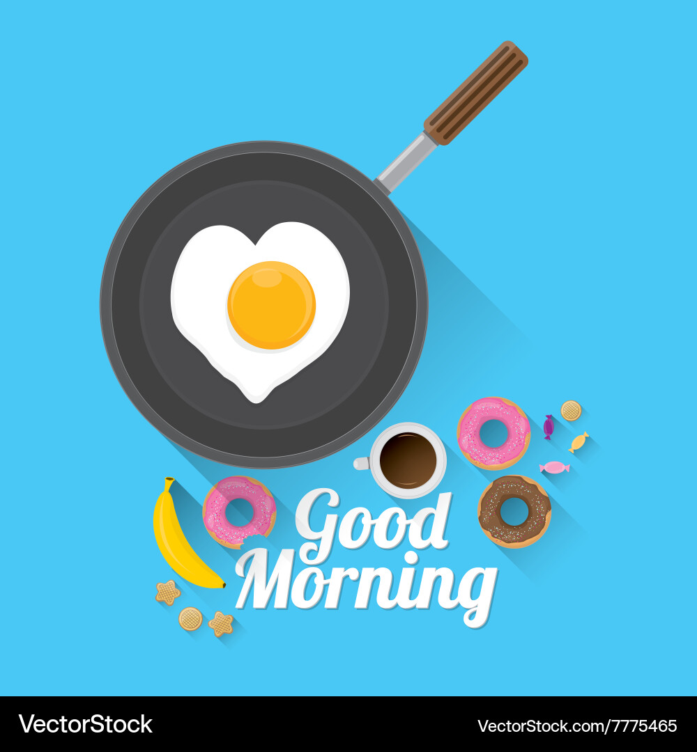 Good morning concept food background Royalty Free Vector
