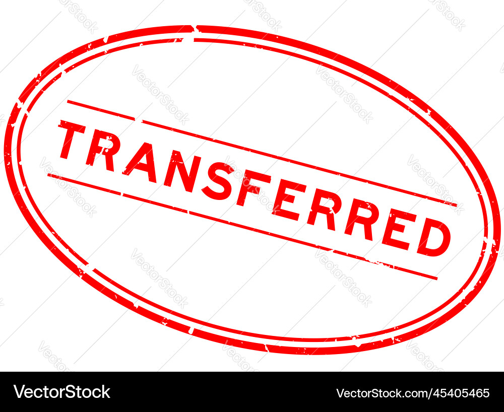 Grunge red transferred word oval rubber seal Vector Image