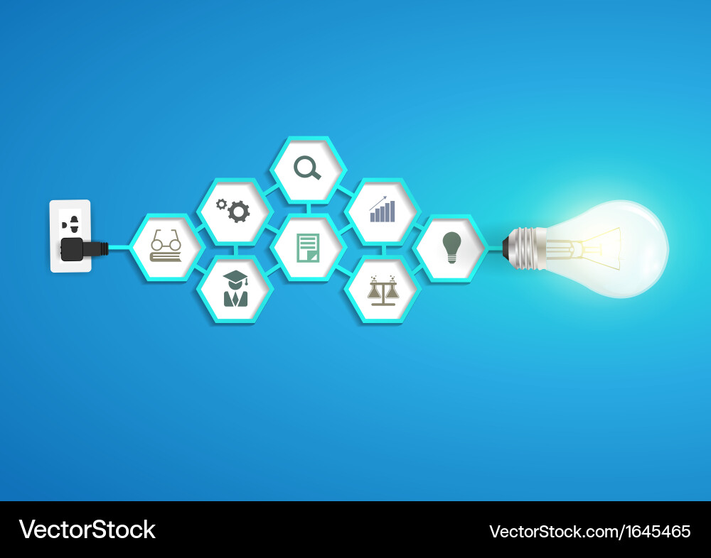 Light bulb idea with chemistry and science icon Vector Image