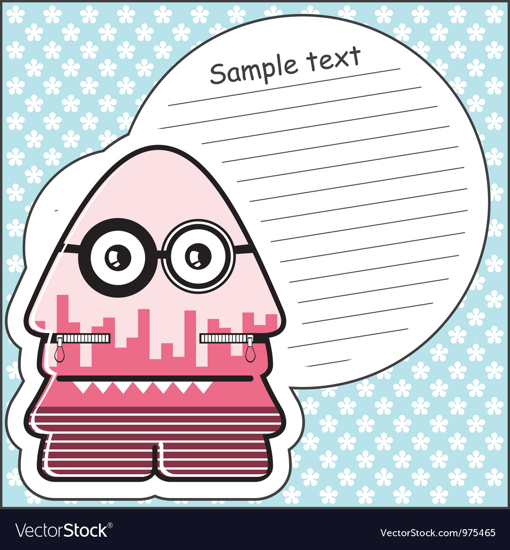 Monster with message cloud Royalty Free Vector Image