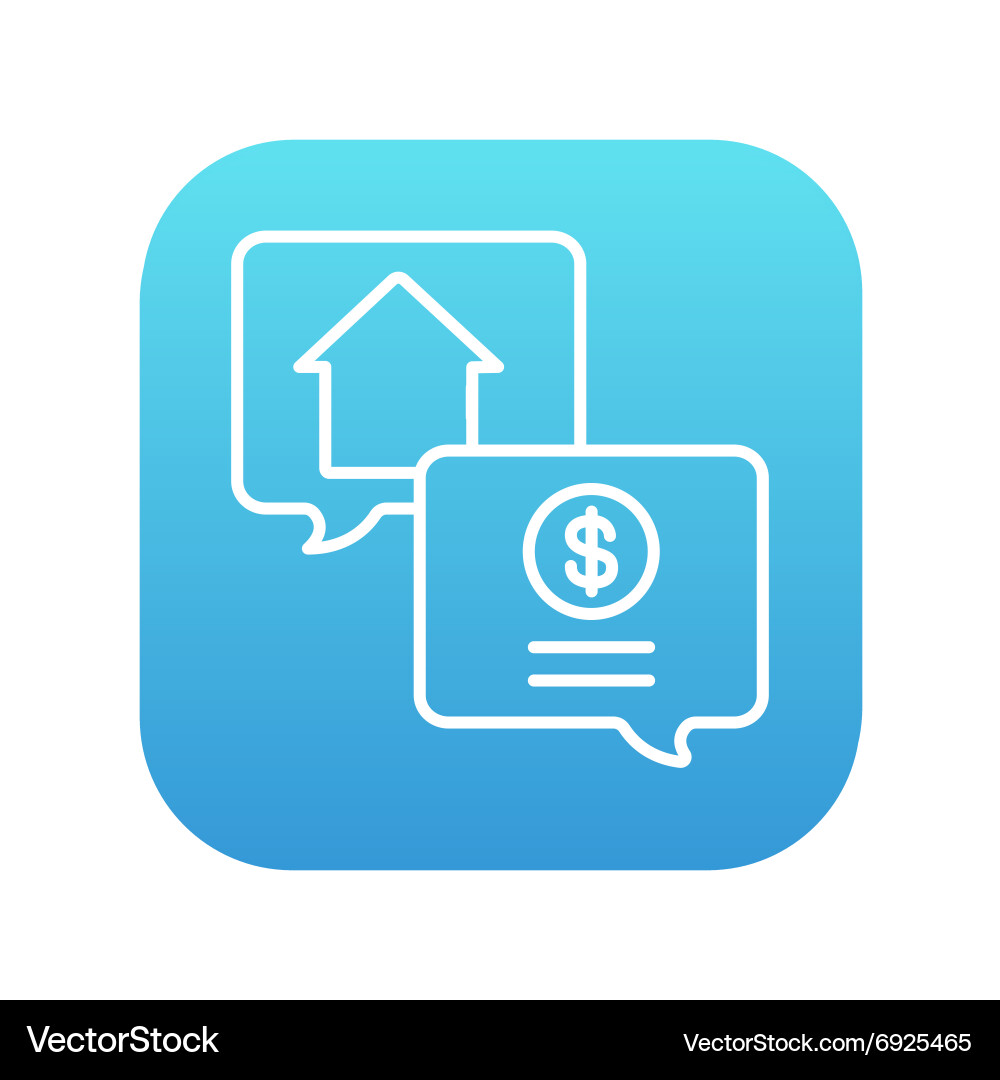 Real estate transaction line icon Royalty Free Vector Image