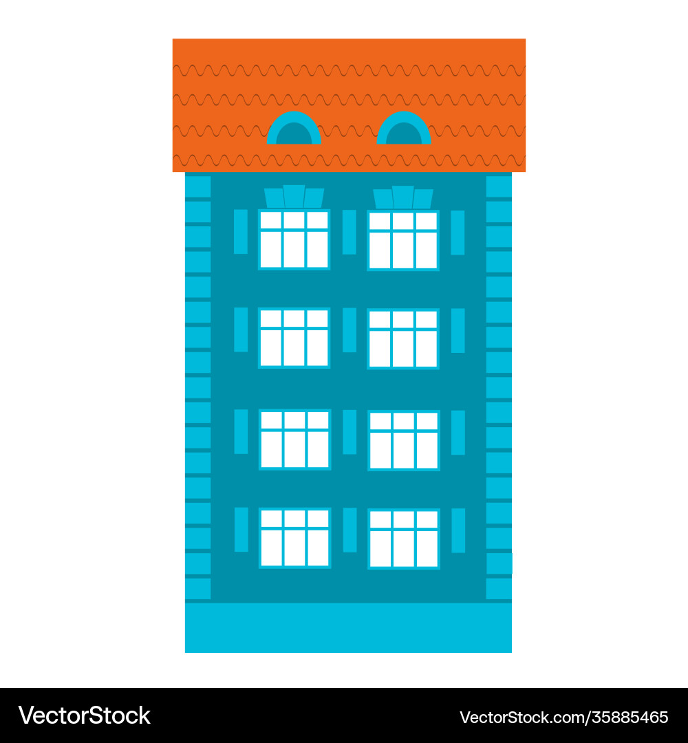 Residential building on a white background Vector Image