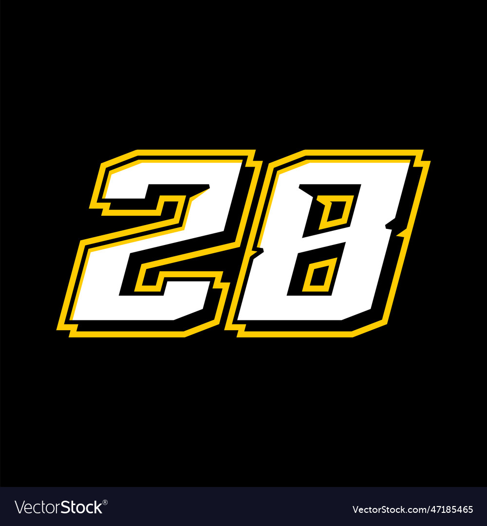 Sport racing number 28 logo design Royalty Free Vector Image Sport racing number 28 logo design Royalty Free Vector Image