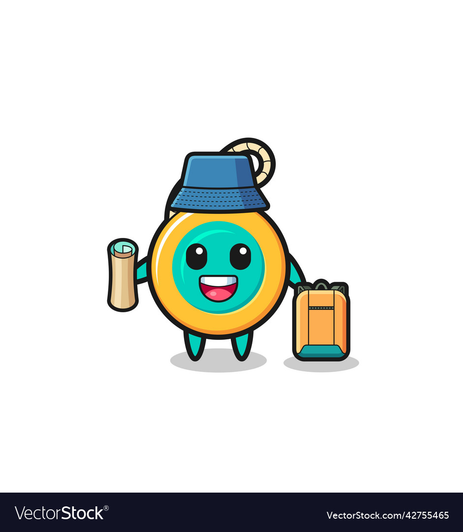 Yoyo mascot character as hiker Royalty Free Vector Image