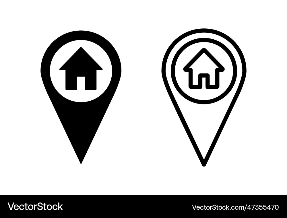 Address icon set home location icon Royalty Free Vector