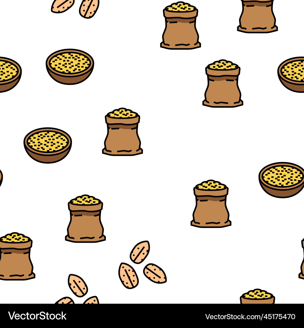 Barley cereal grain harvest seamless Royalty Free Vector