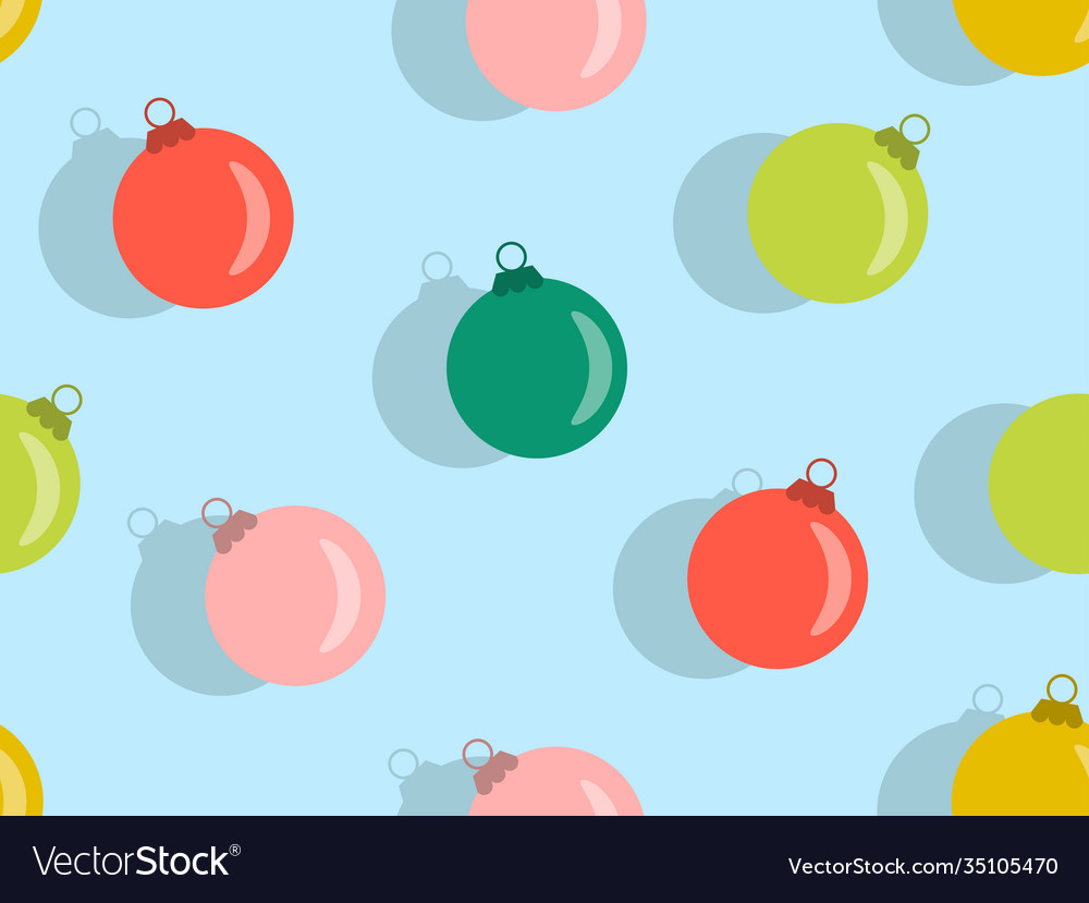 Christmas balls seamless pattern Royalty Free Vector Image