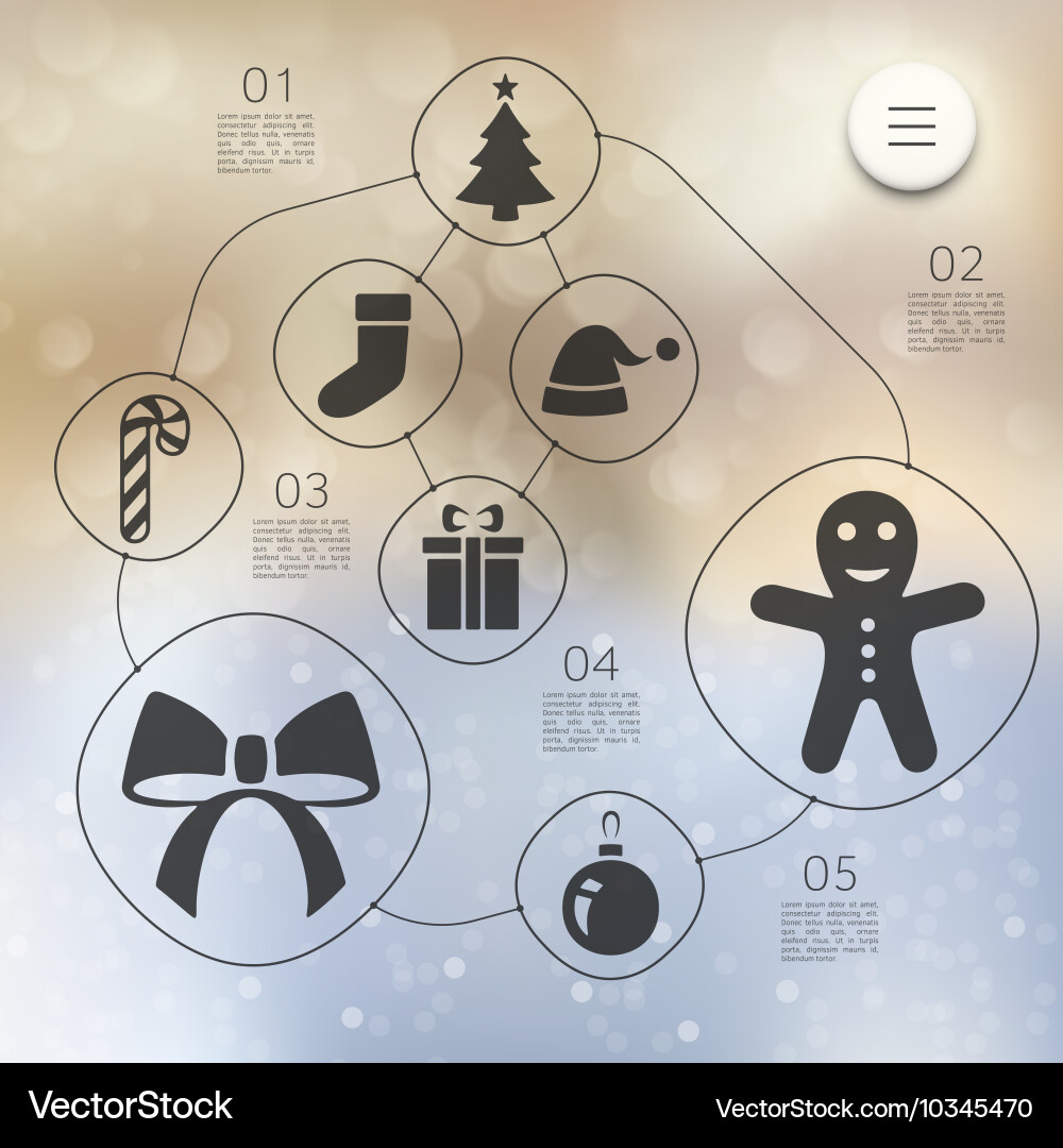 Christmas infographic with unfocused background Vector Image