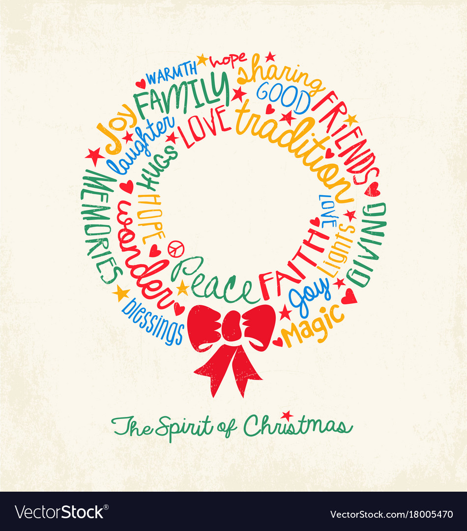 Christmas wreath greeting card Royalty Free Vector Image