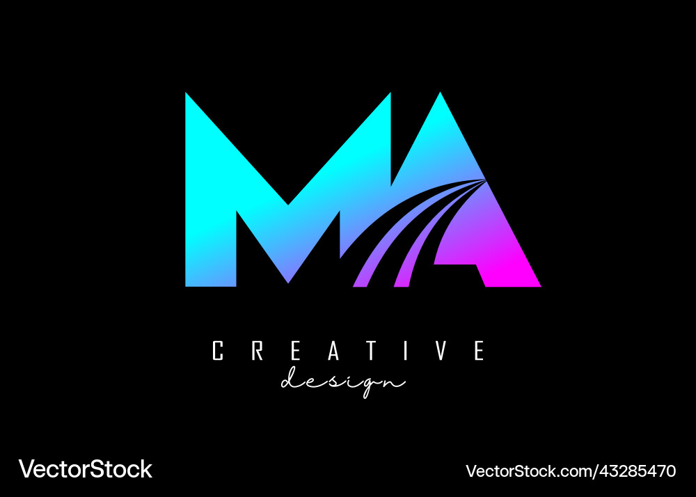 Creative colorful letters ma m a logo Royalty Free Vector