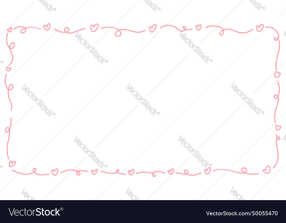 Doodle of heart frame for valentines day hand Vector Image