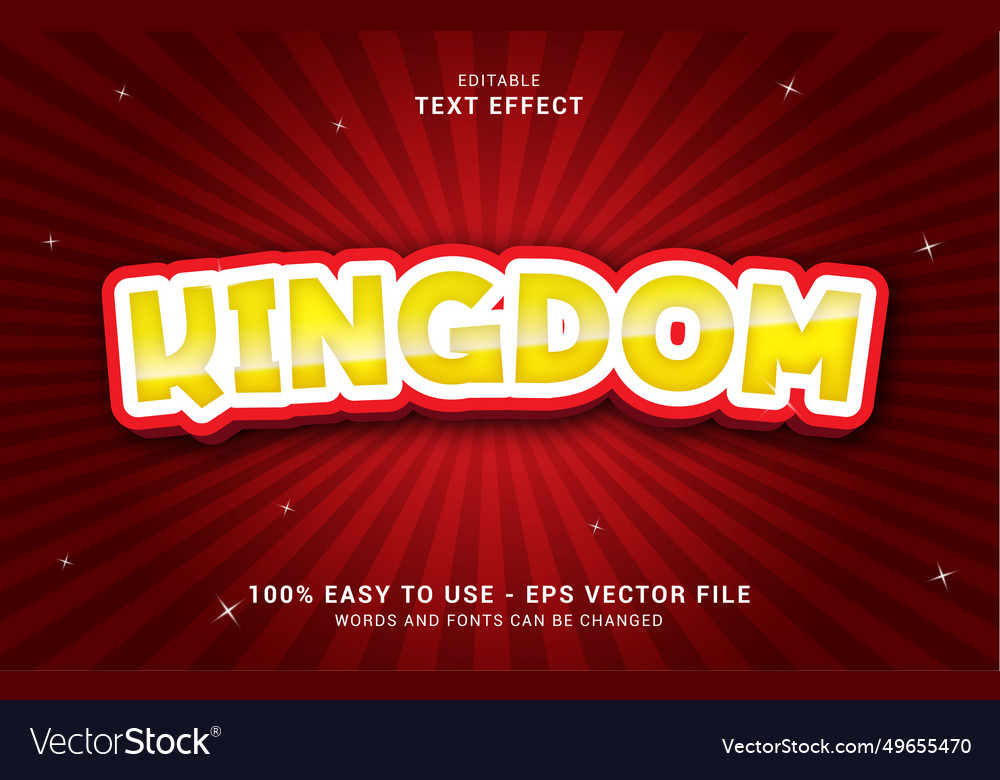 Editable text effect kingdom style Royalty Free Vector Image