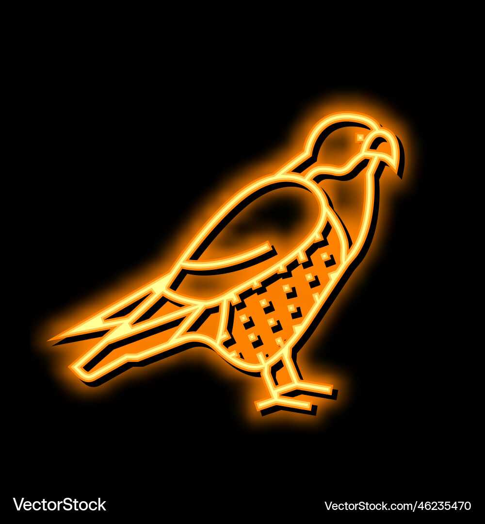 Falcon bird neon glow icon Royalty Free Vector Image