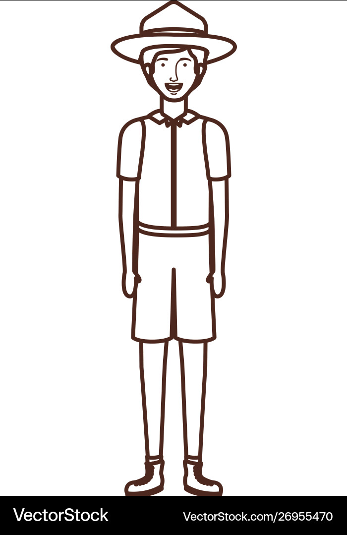 Forest ranger boy cartoon design Royalty Free Vector Image