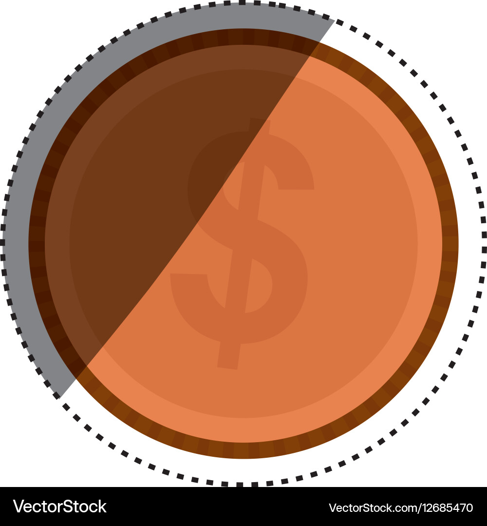 Isolated coin money Royalty Free Vector Image - VectorStock