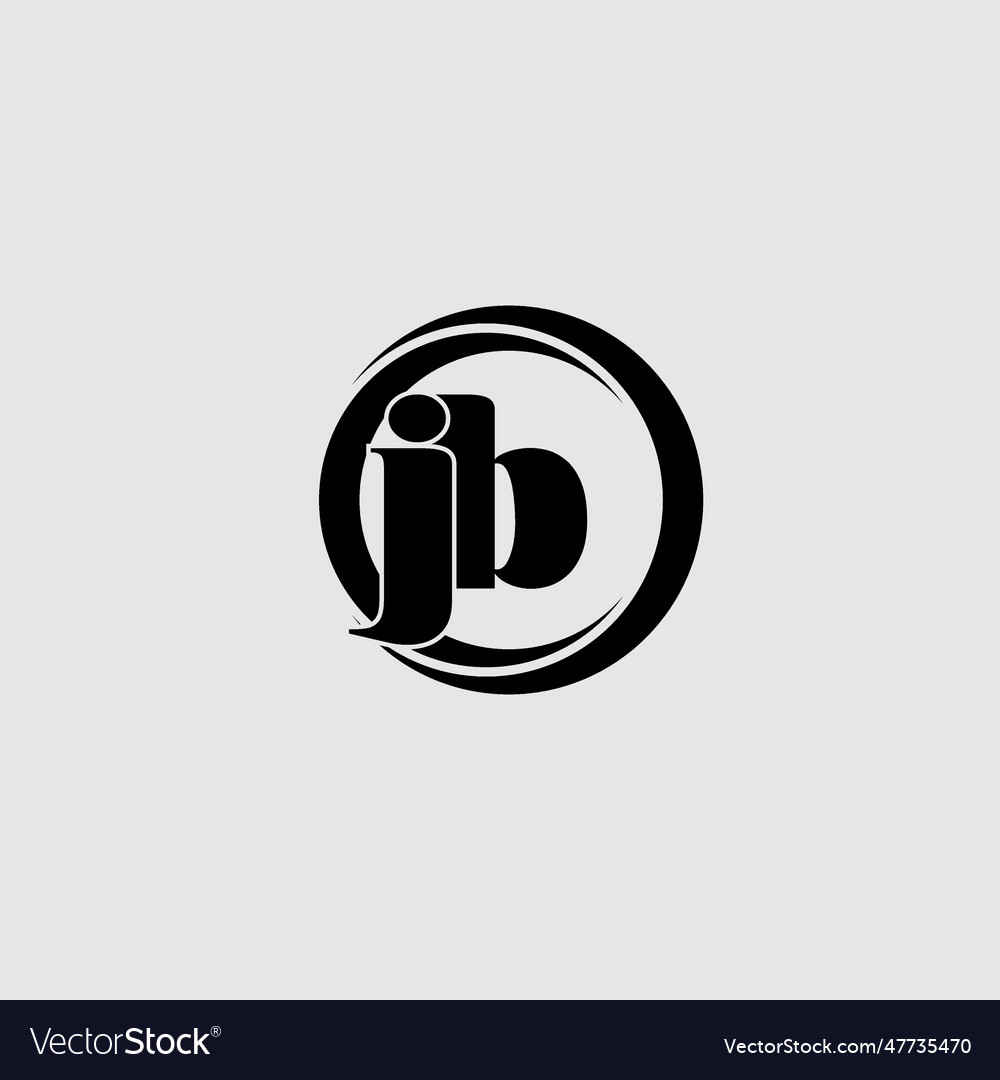 Letters jb simple circle linked line logo Vector Image
