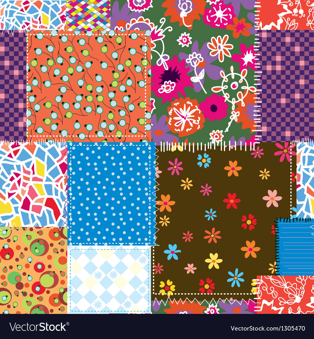 Patchwork seamless pattern Royalty Free Vector Image