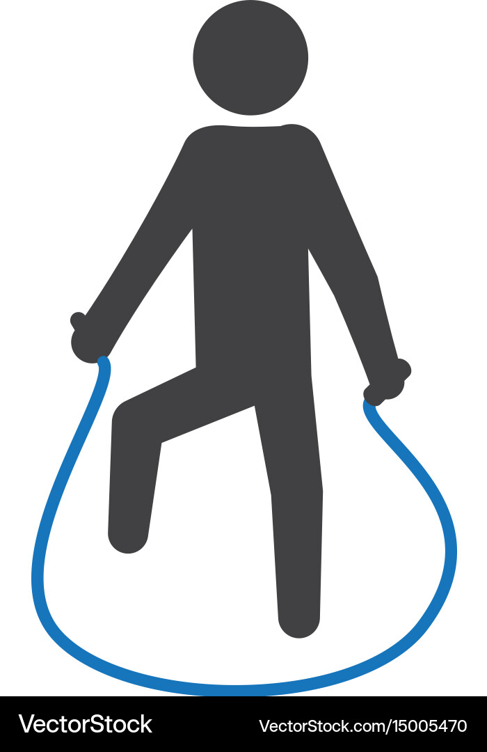 Pictograph man jumping rope workout Royalty Free Vector