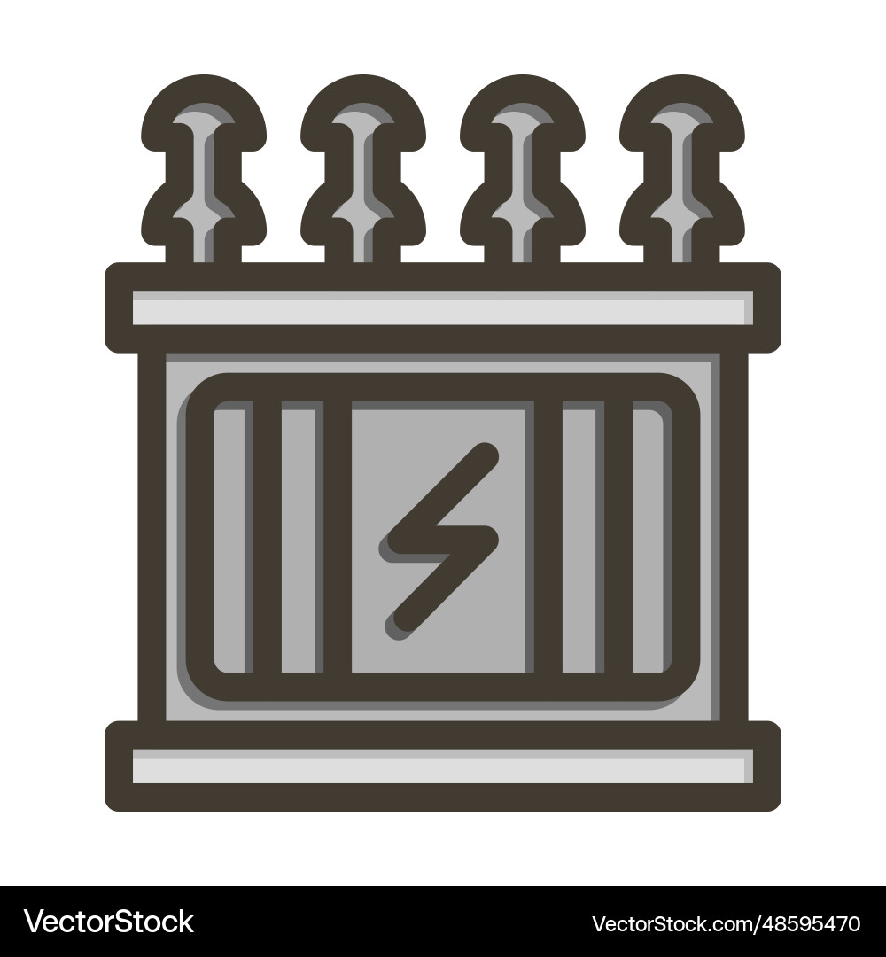 Power transformer thick line filled colors Vector Image