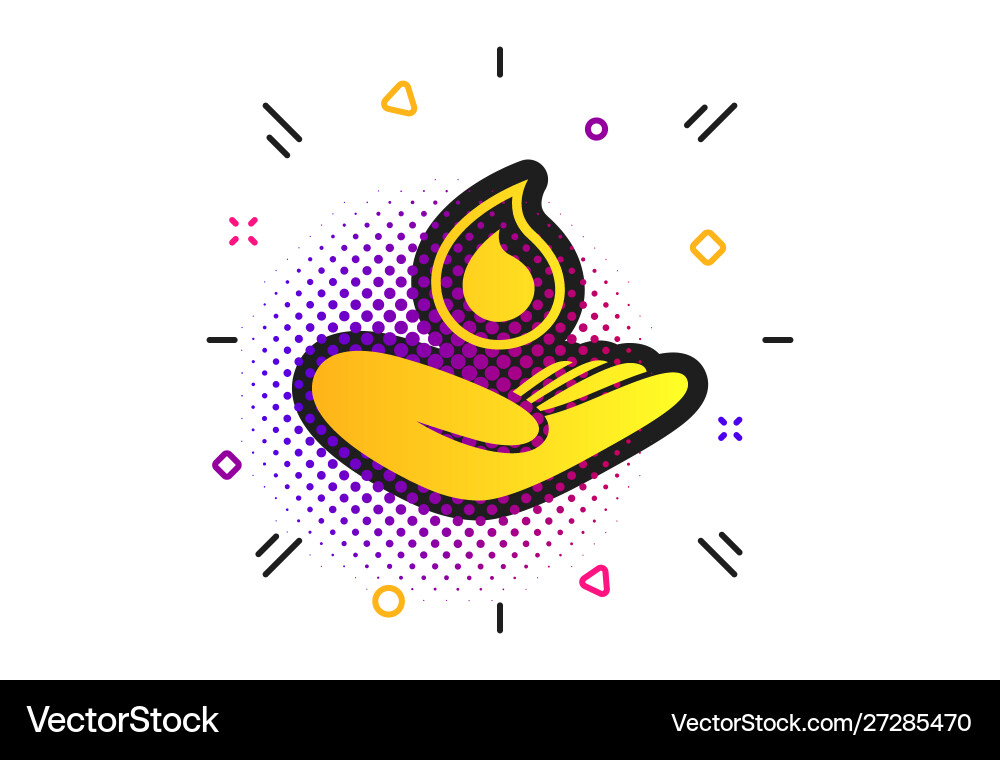 Save water sign hand holds drop symbol Royalty Free Vector