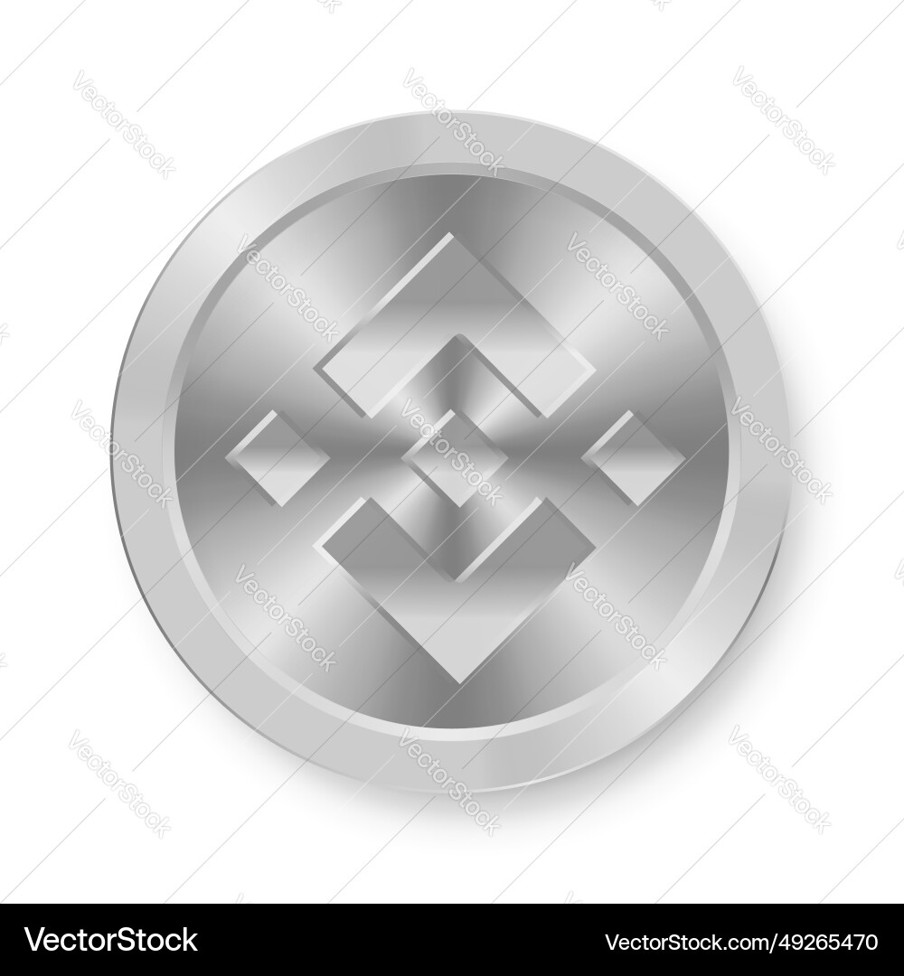 Silver coin of binance concept internet web Vector Image