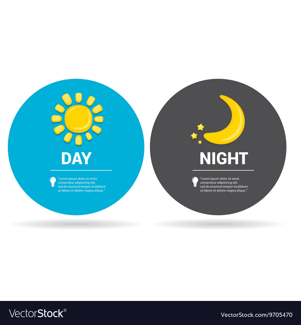 Sun and moon in sky day and night Royalty Free Vector Image