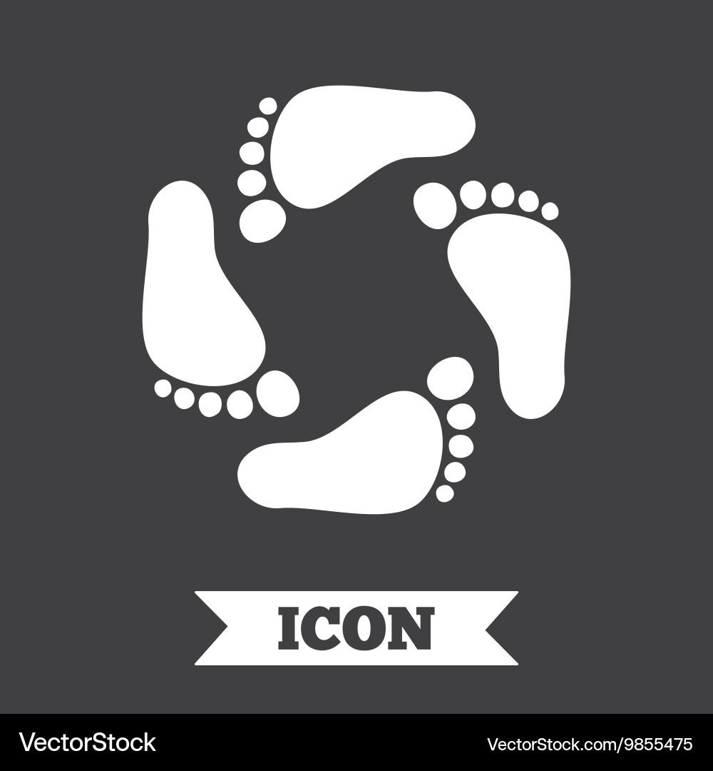 Baby footprints icon child barefoot steps Vector Image
