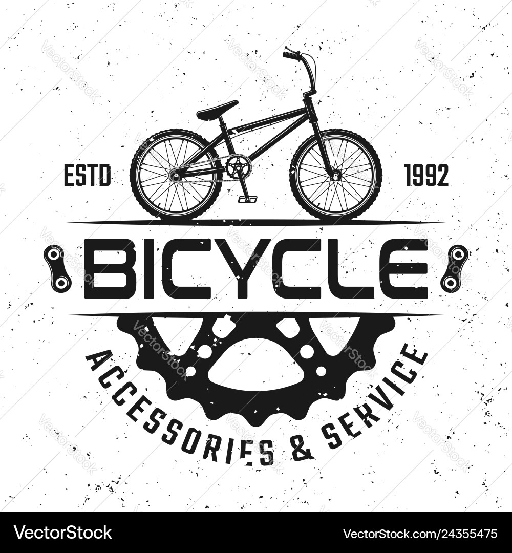 Bicycle store round emblem badge or logo Vector Image